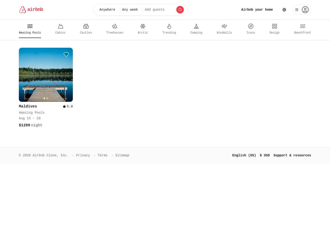 Airbnb Web Clone