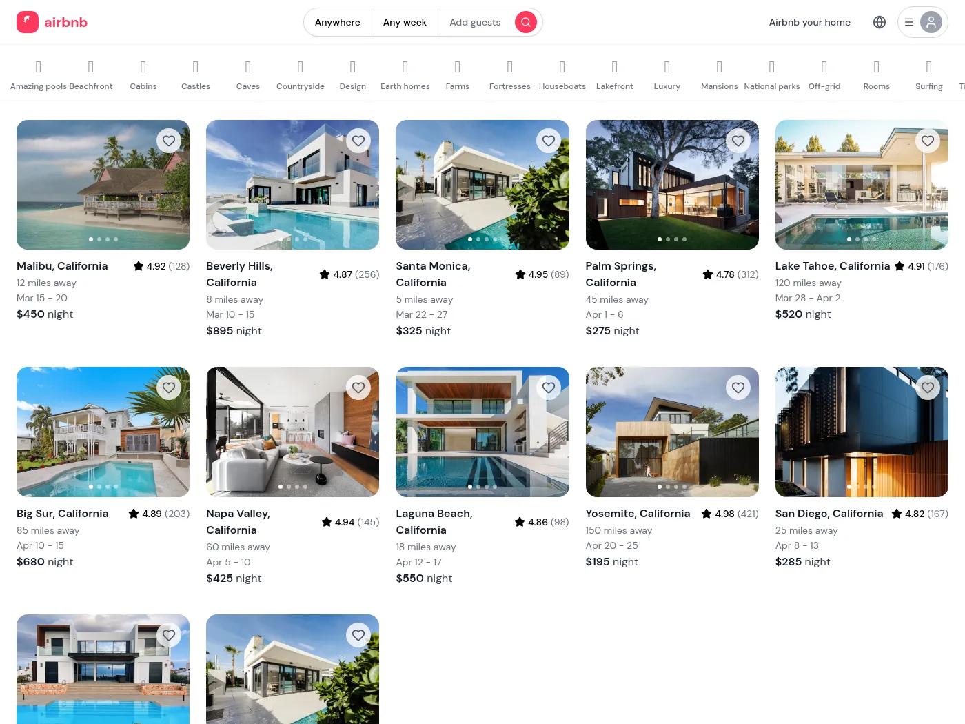 Airbnb Web Clone