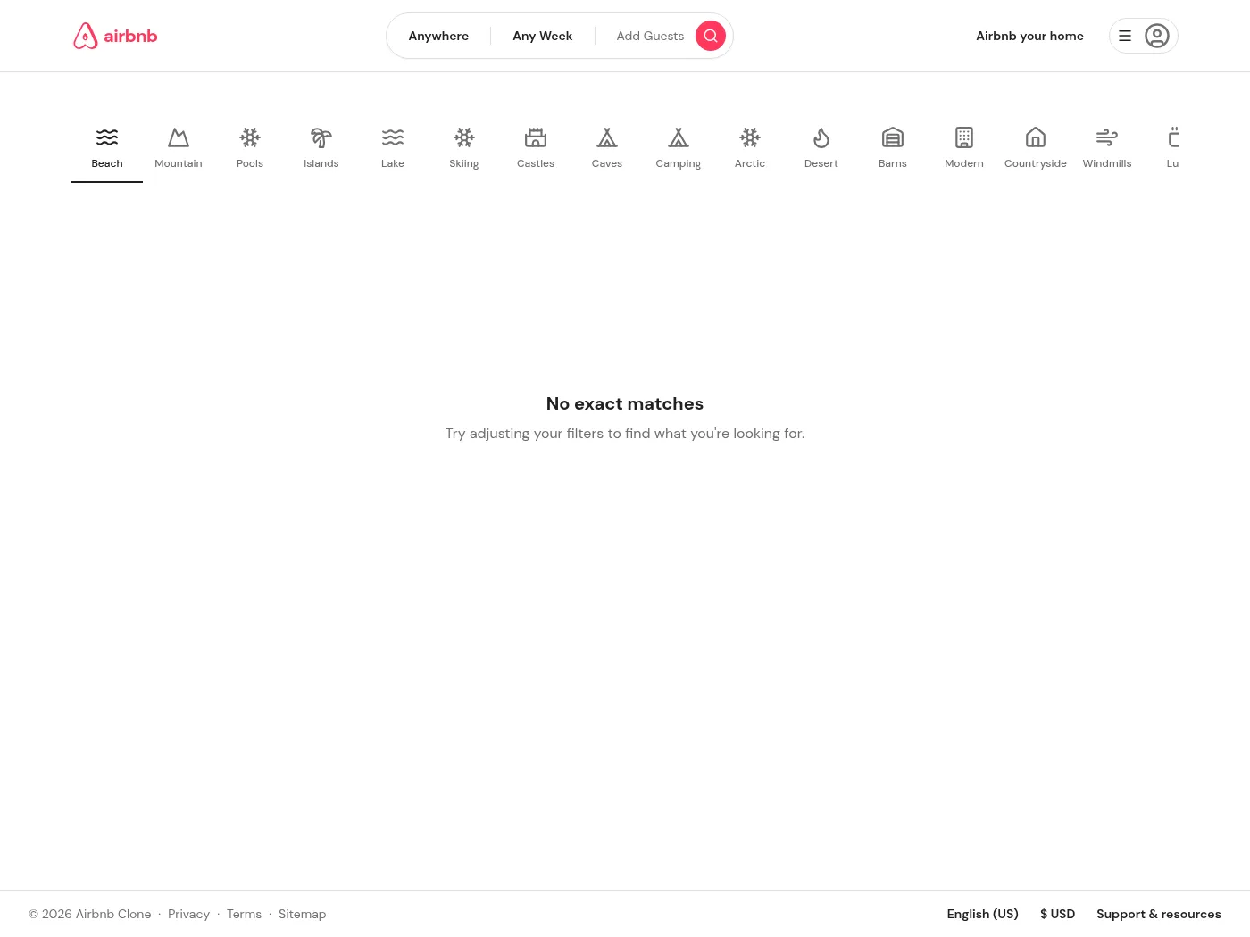 Airbnb Web Clone