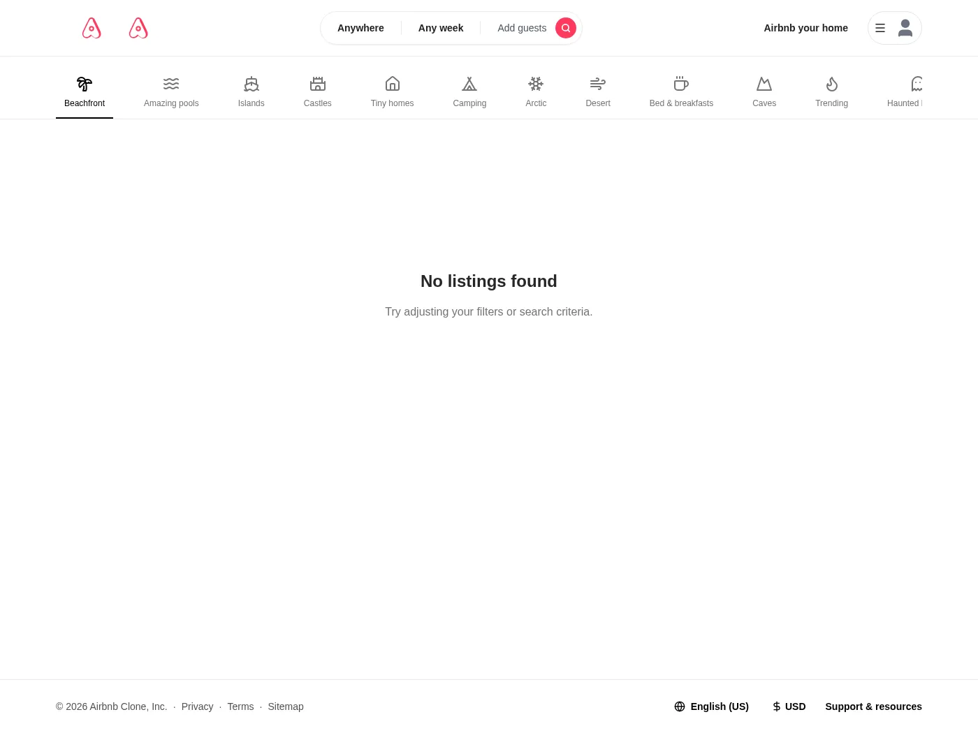 Airbnb Web Clone