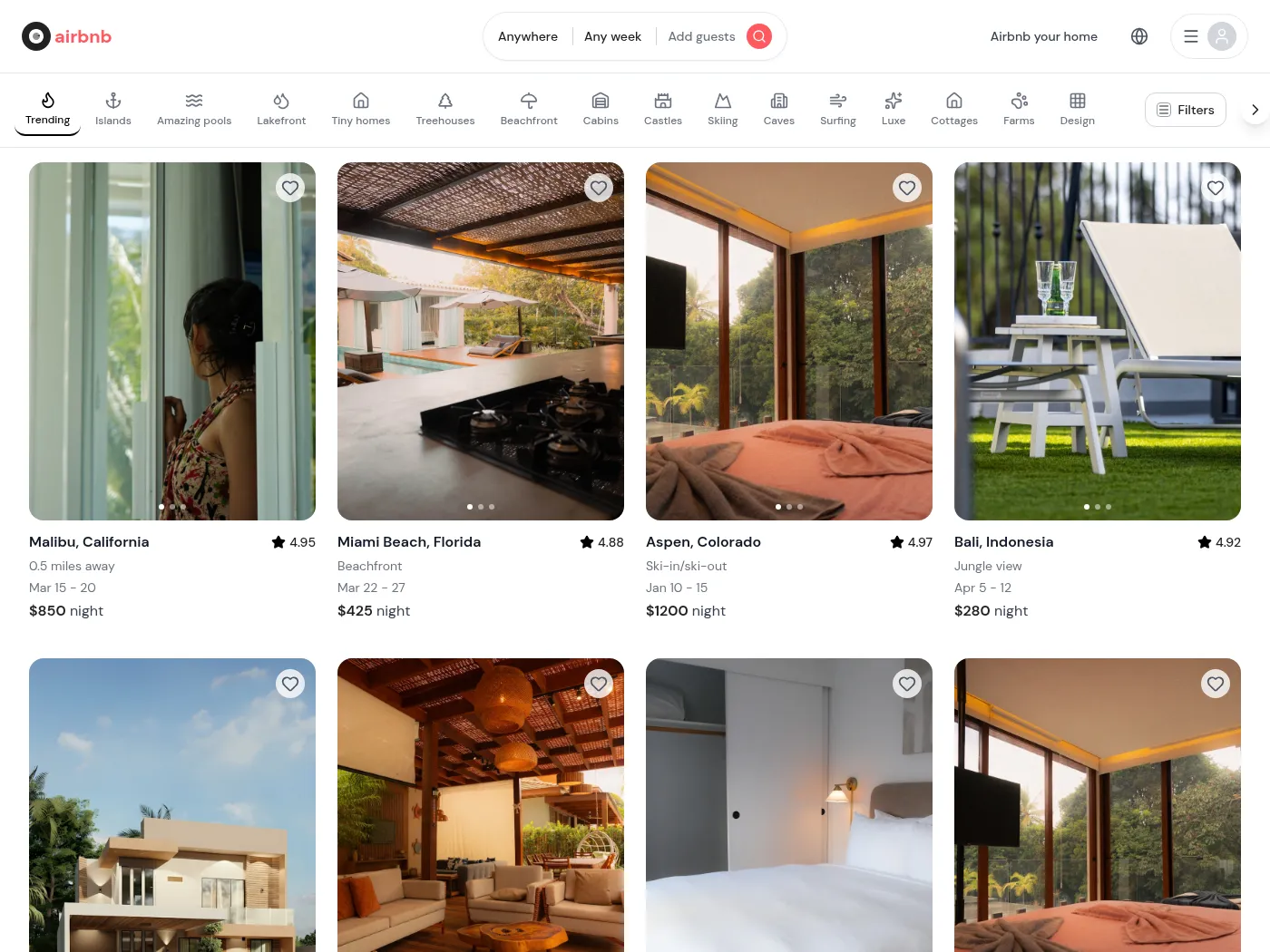 Airbnb Web Clone