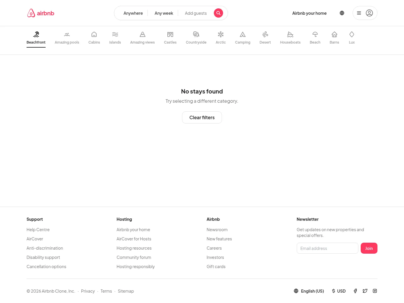 Airbnb Web Clone