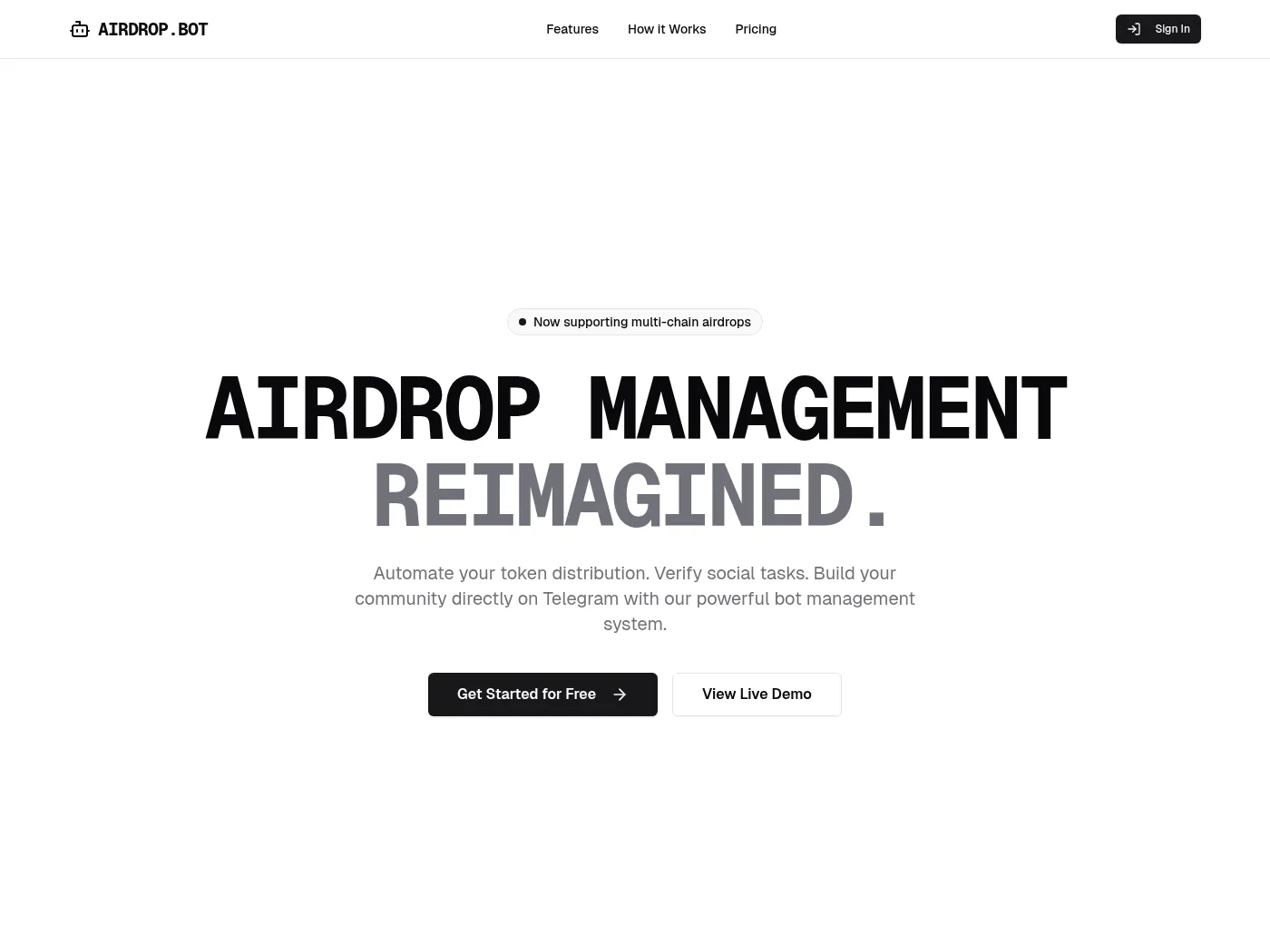 Airdrop Bot for Telegram