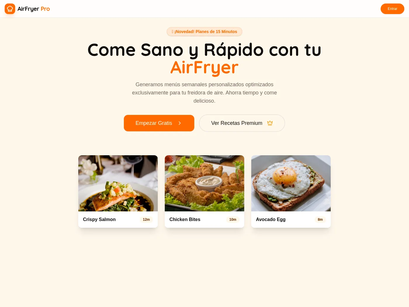 AirFryer Pro Menus