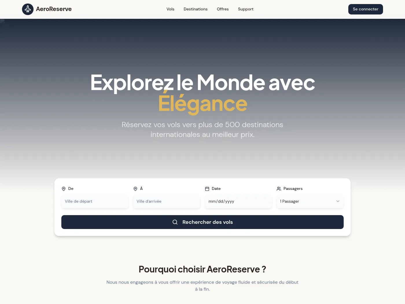 AeroReserve Booking Site