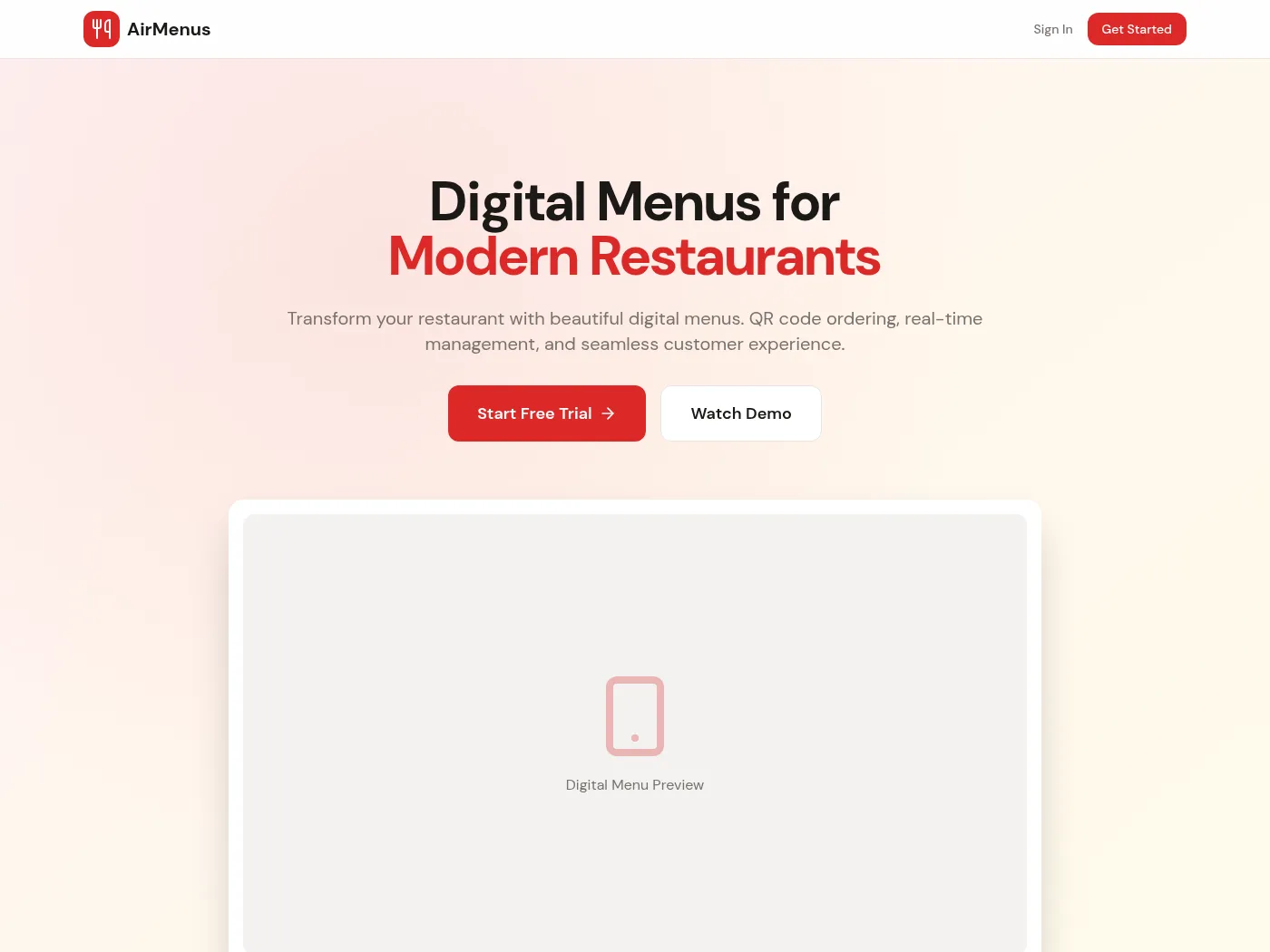AirMenus Clone