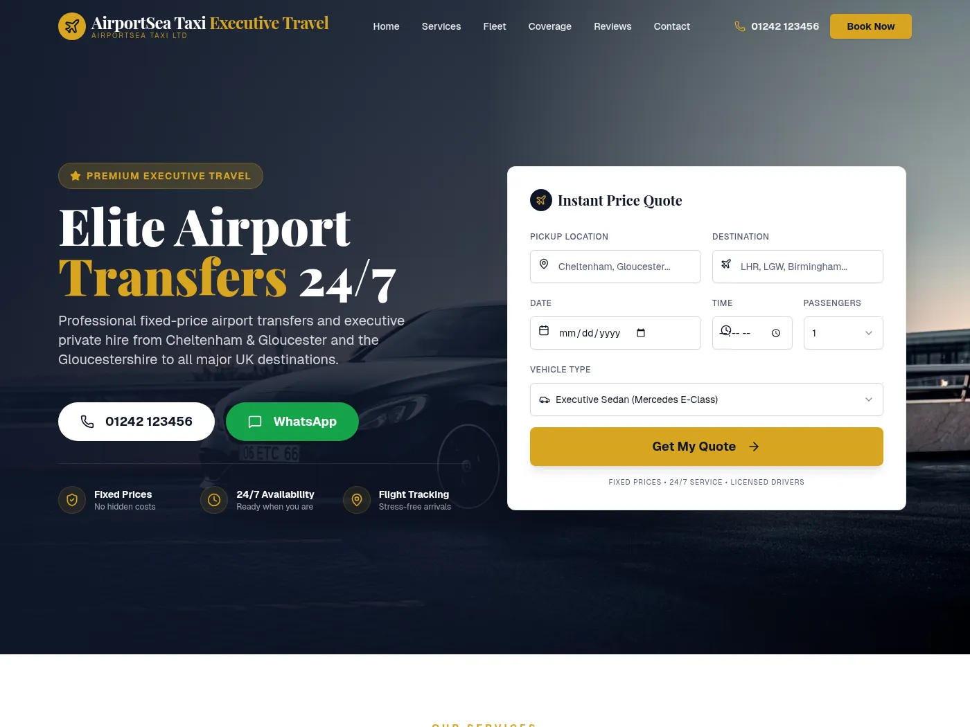 AirportSea Taxi Website