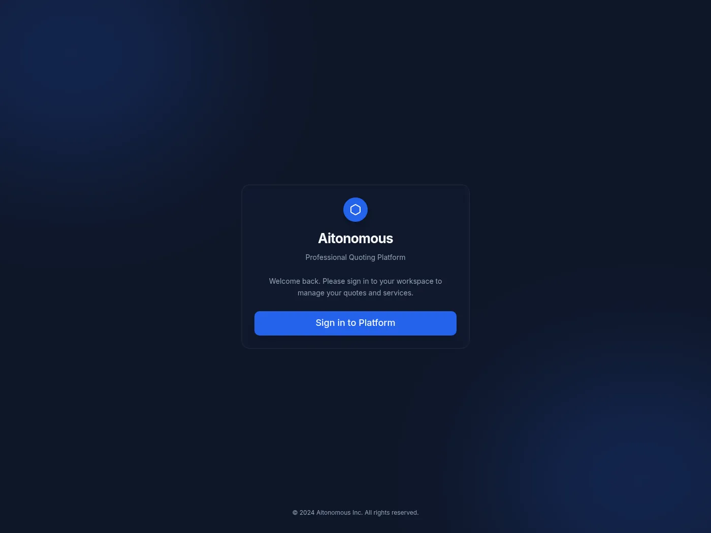 Aitonomous Quoting Platform