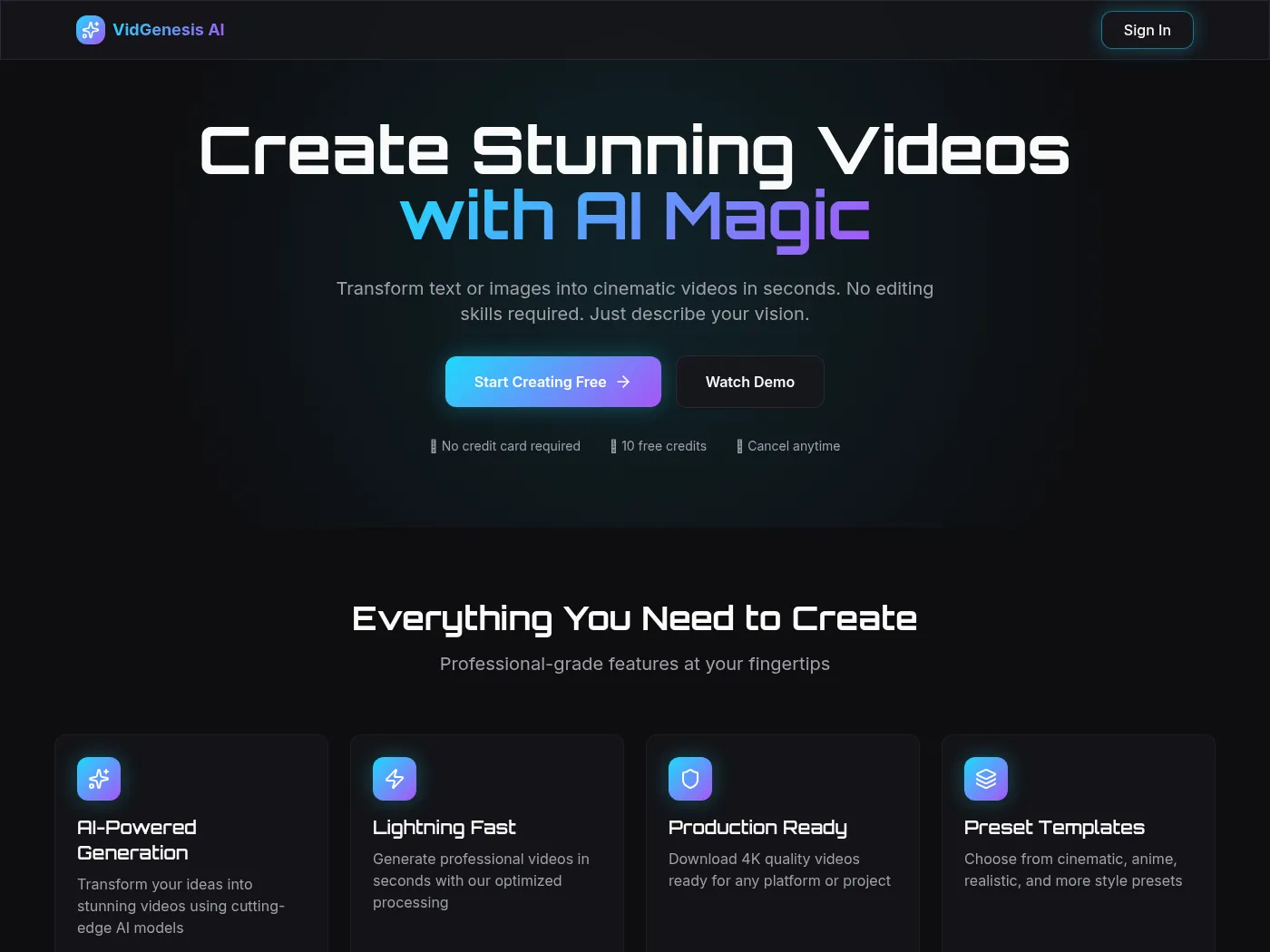 VidGenesis AI Studio