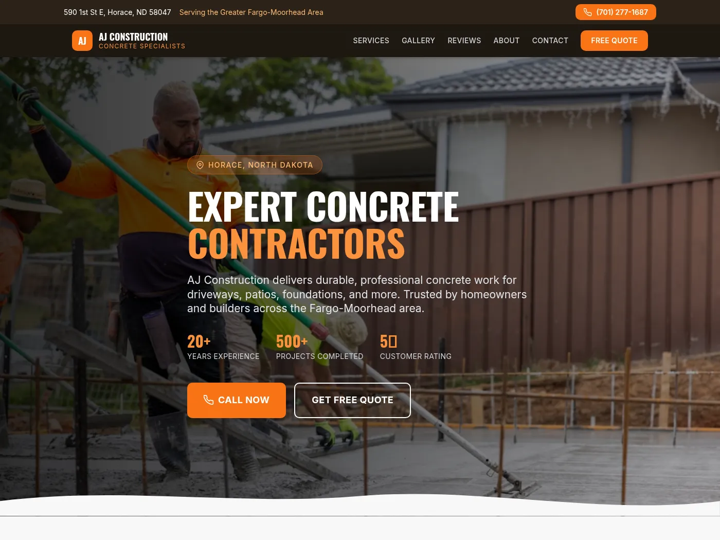 AJ Construction Web Presence