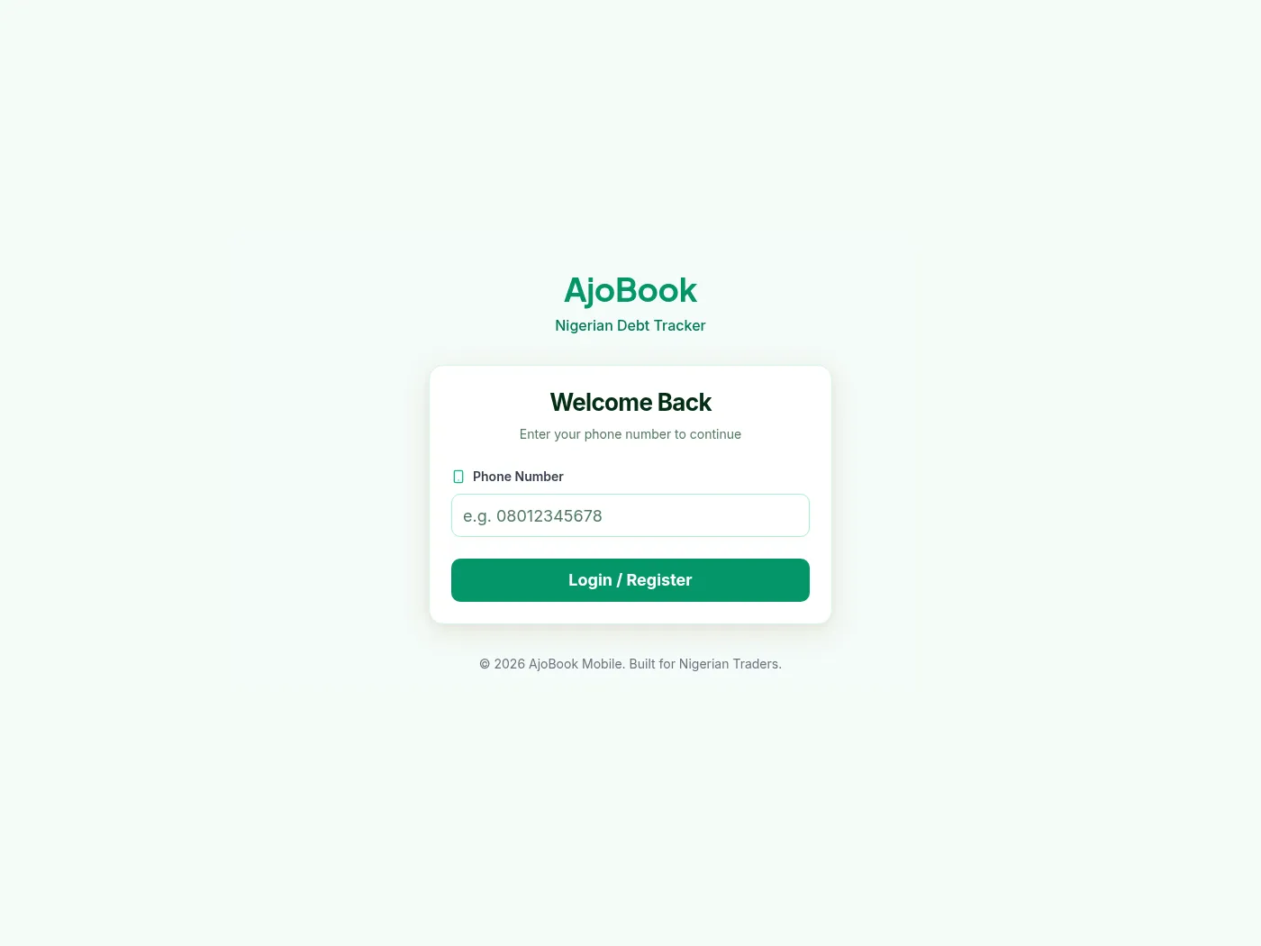 AjoBook Mobile Debt Tracker
