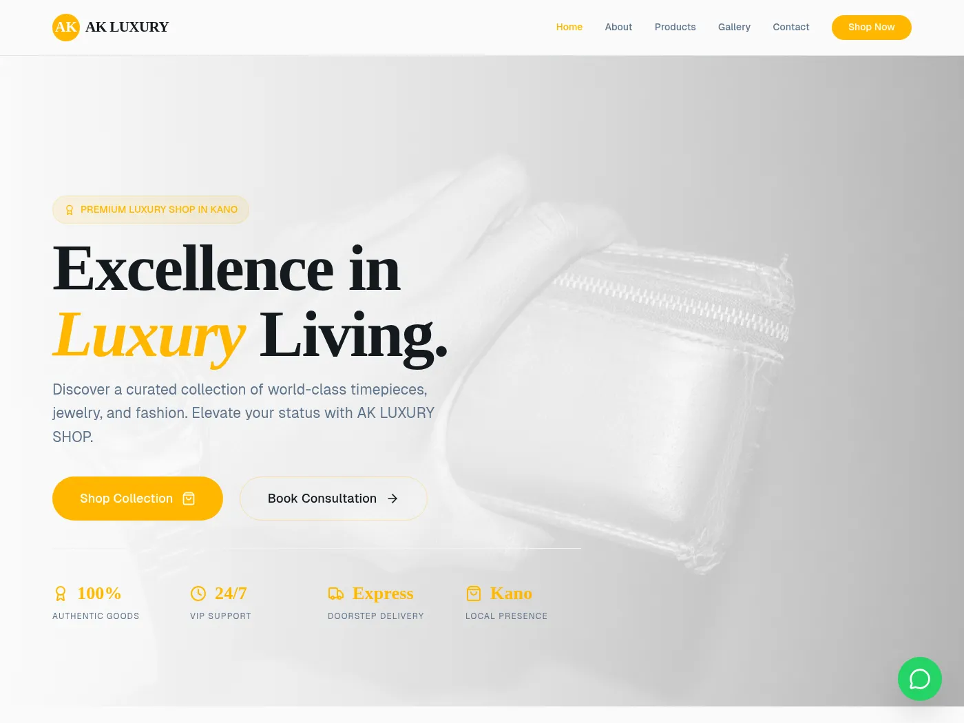 AK Luxury Shop Website