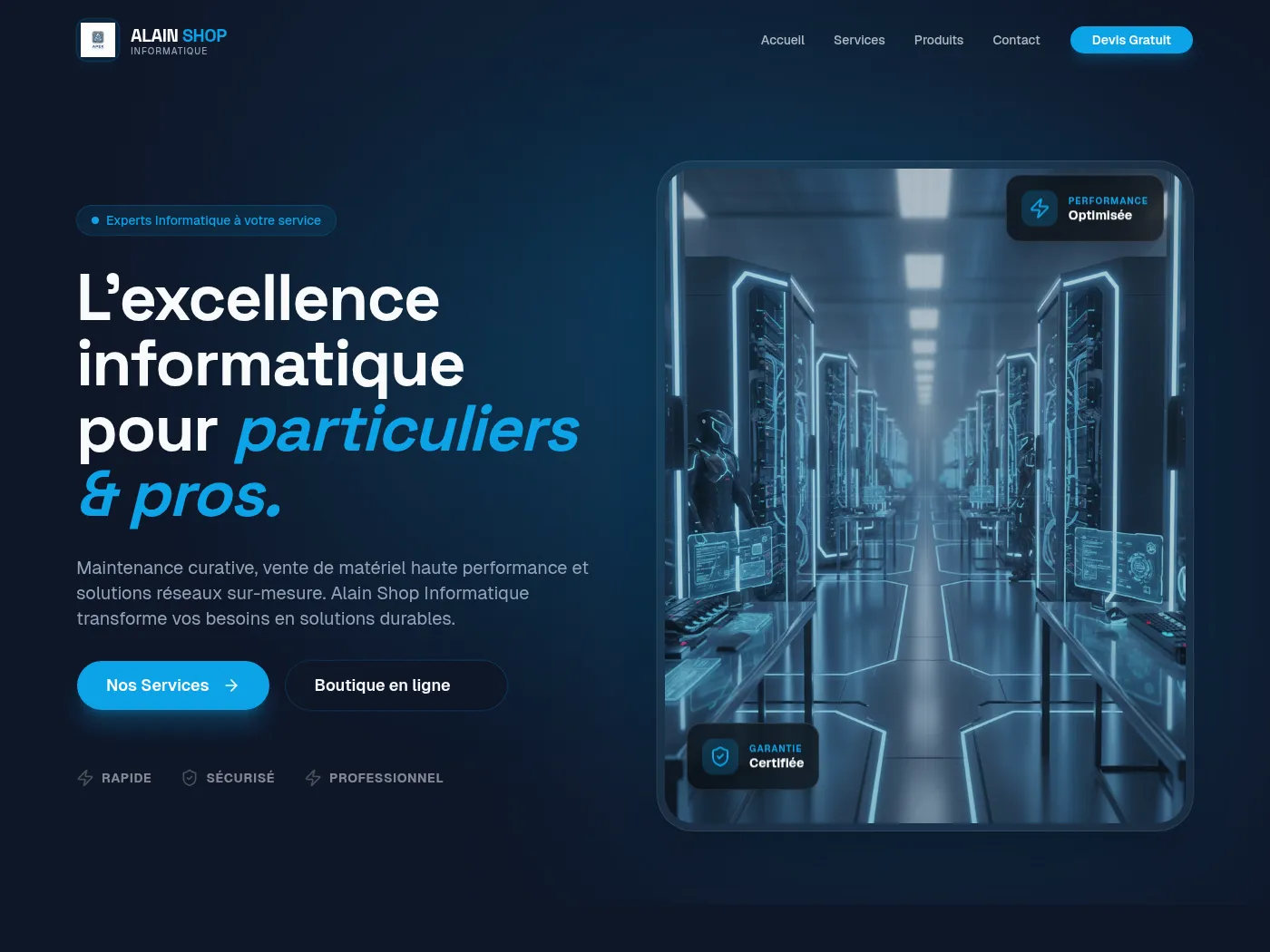 Alain Shop Informatique Site