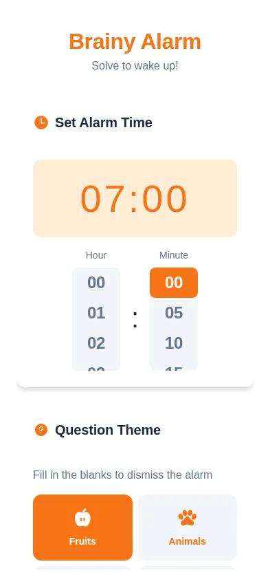 Brainy Alarm App