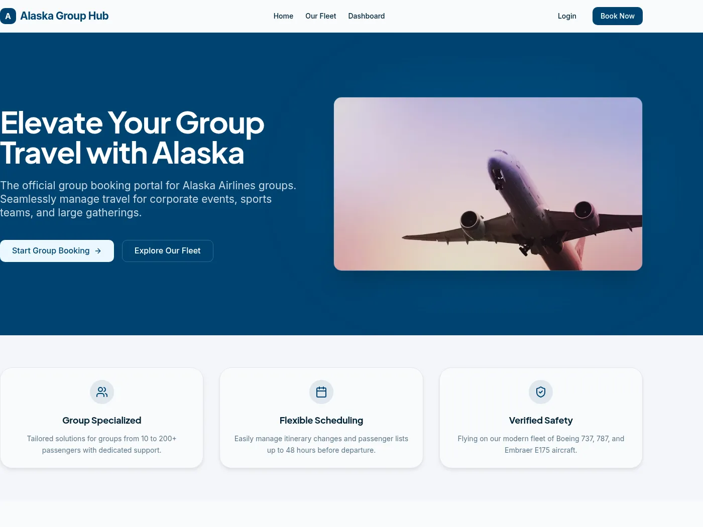 Alaska Group Booking Hub