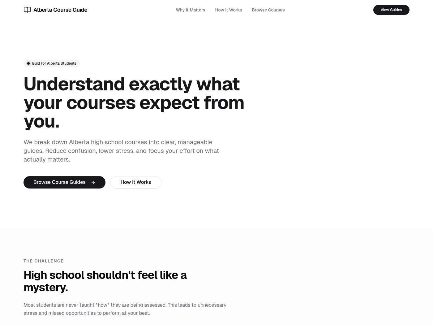 Alberta Course Guide