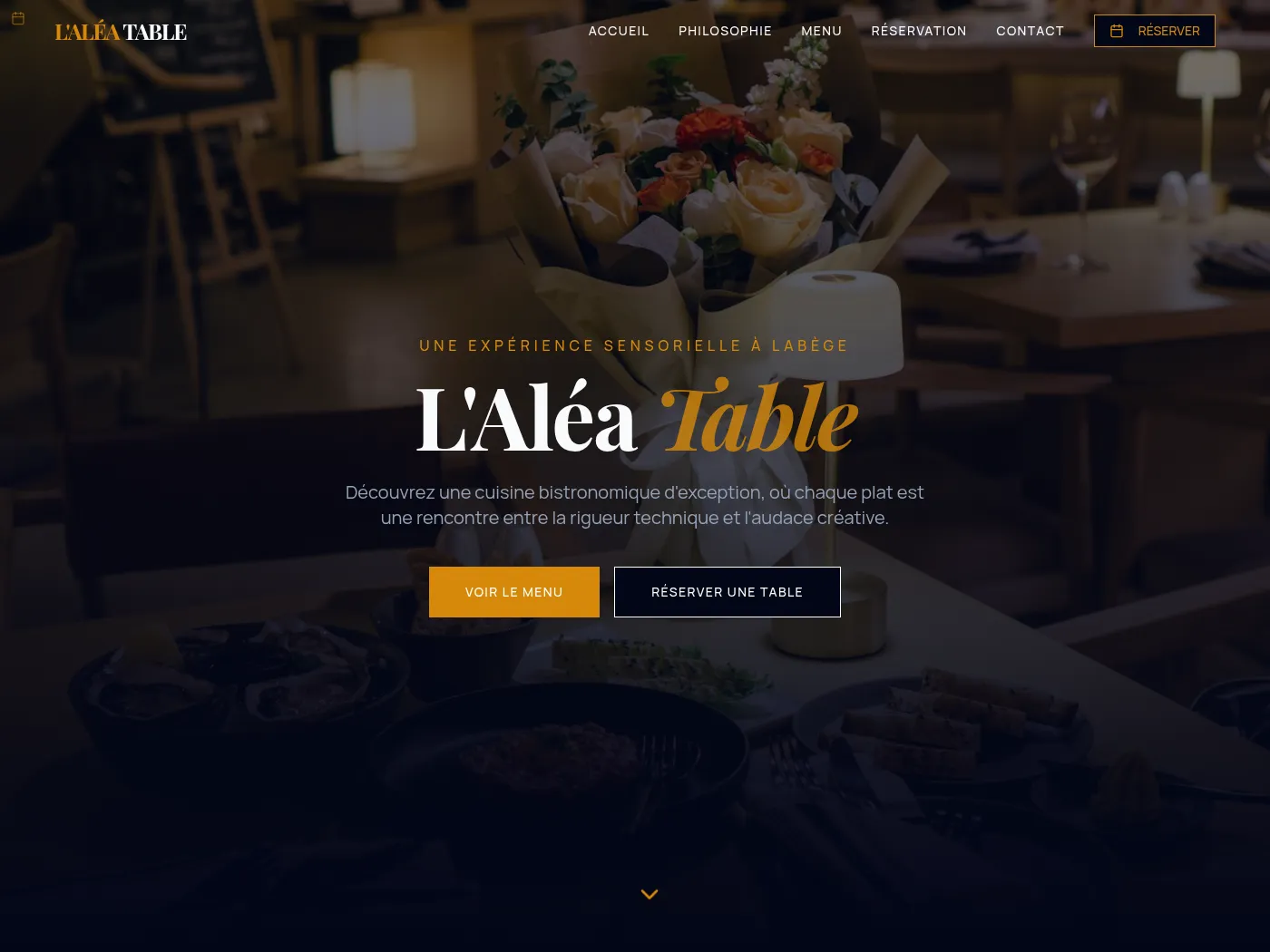 L'Aléa Table Website