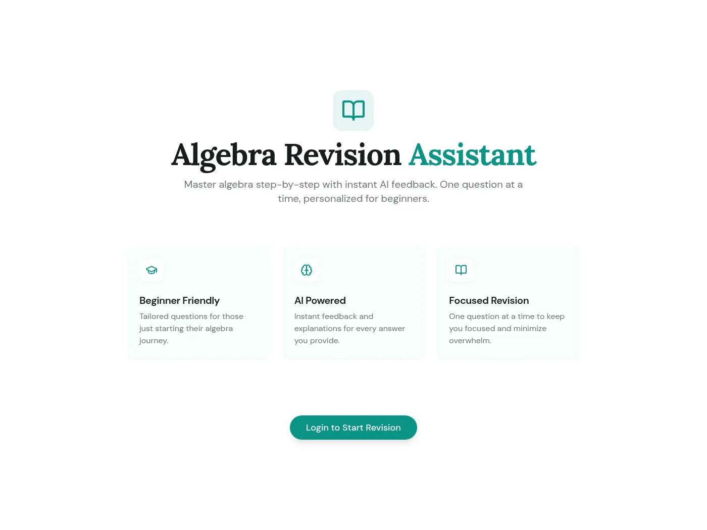 Algebra Revision Assistant
