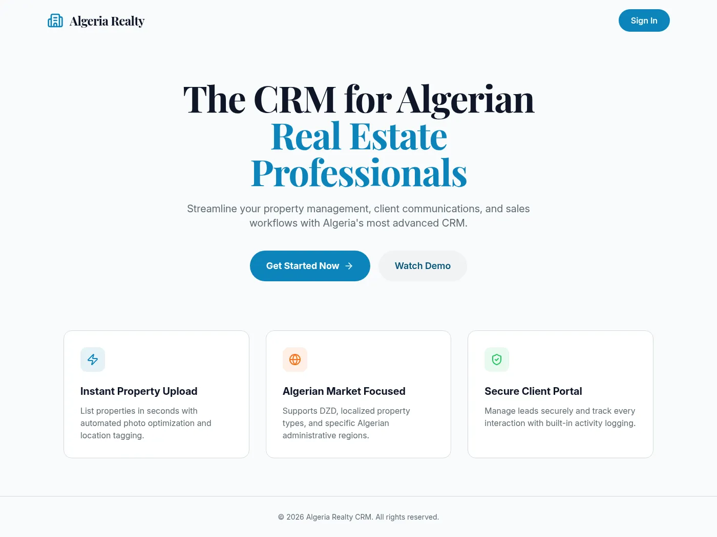 Algeria Realty CRM