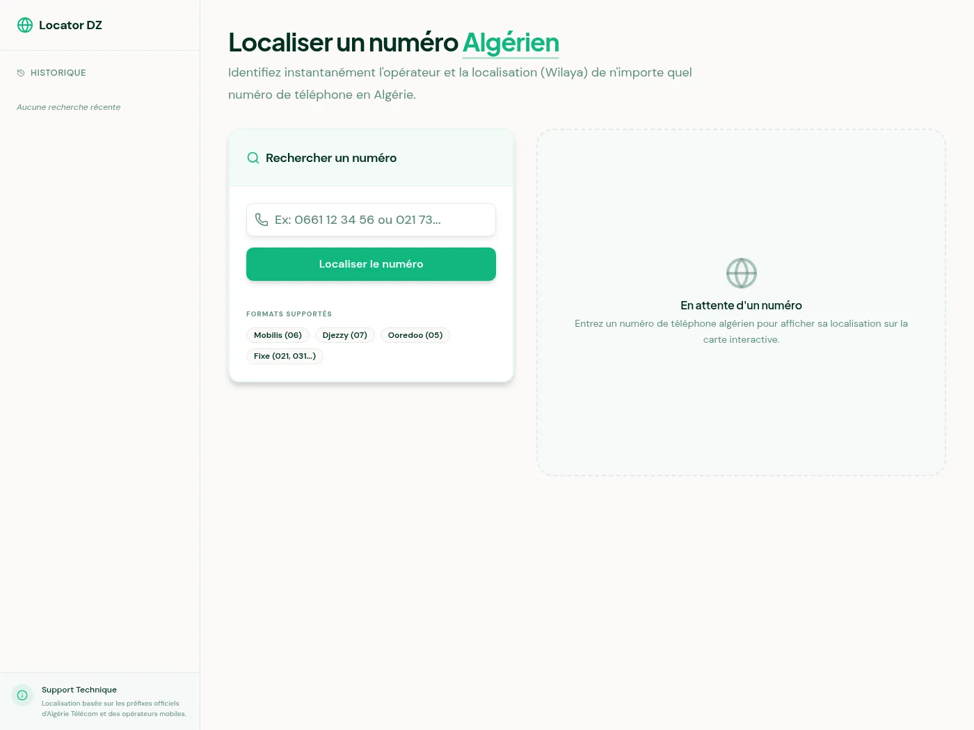 Algérie Numéro Locator