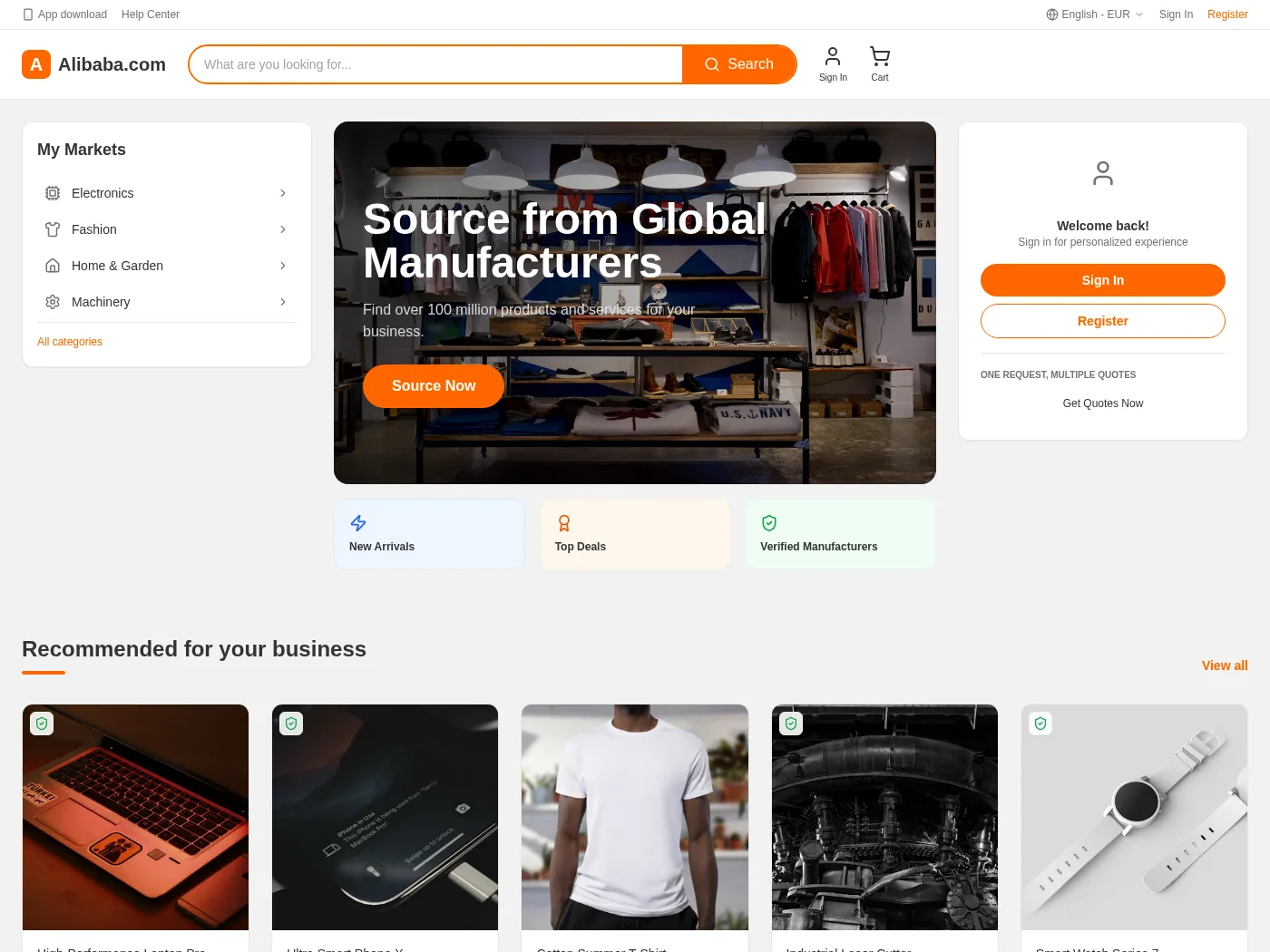 Alibaba Marketplace Clone