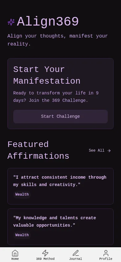 Align369 Manifestation App
