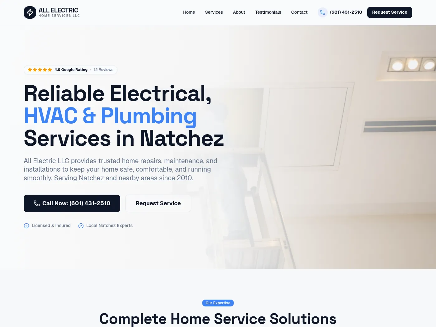 All Electric Landing Page