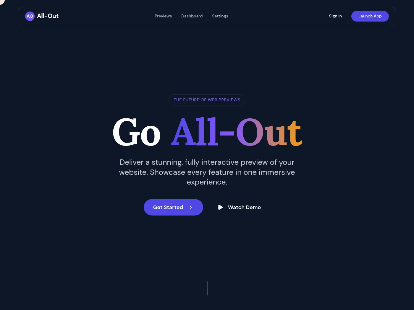 All-Out Preview Site
