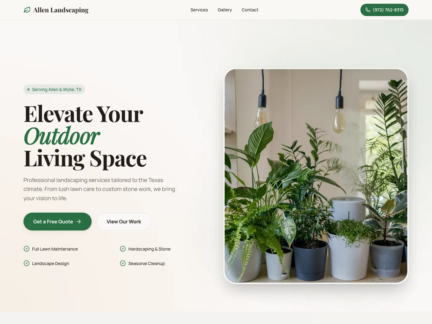 Allen Landscaping Web Presence
