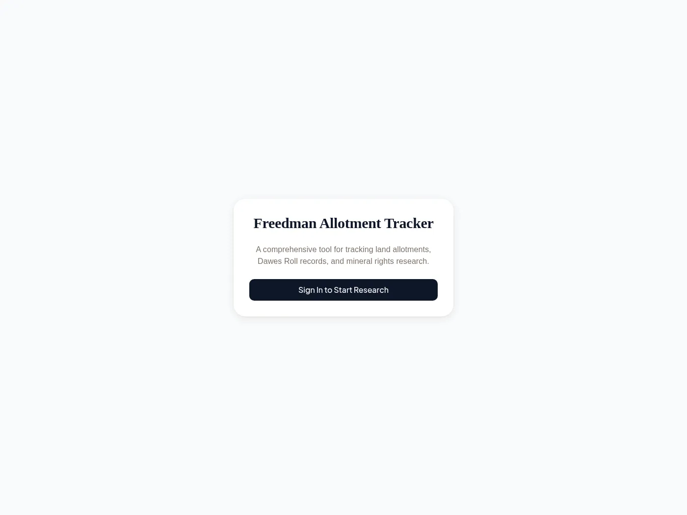 Freedman Allotment Tracker