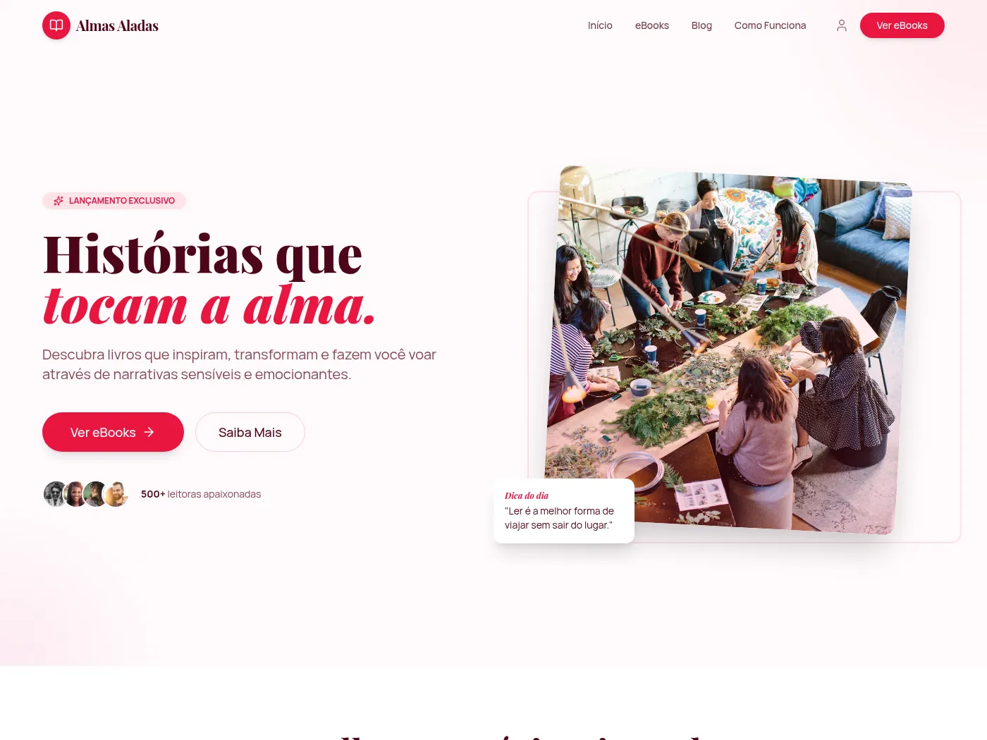 Almas Aladas Landing Page