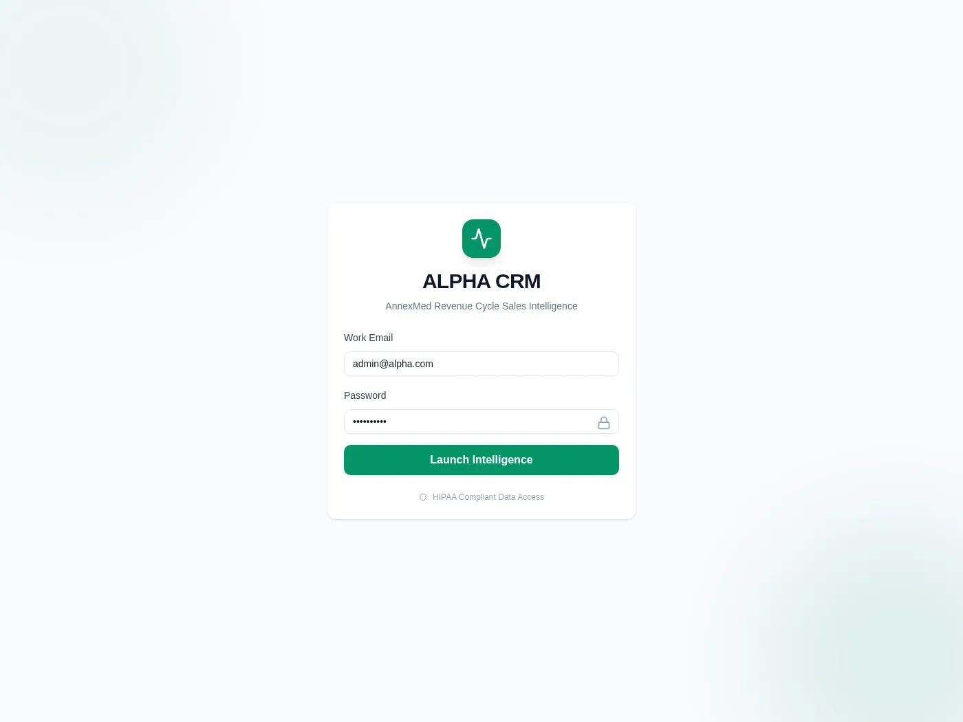 ALPHA Ortho Sales CRM