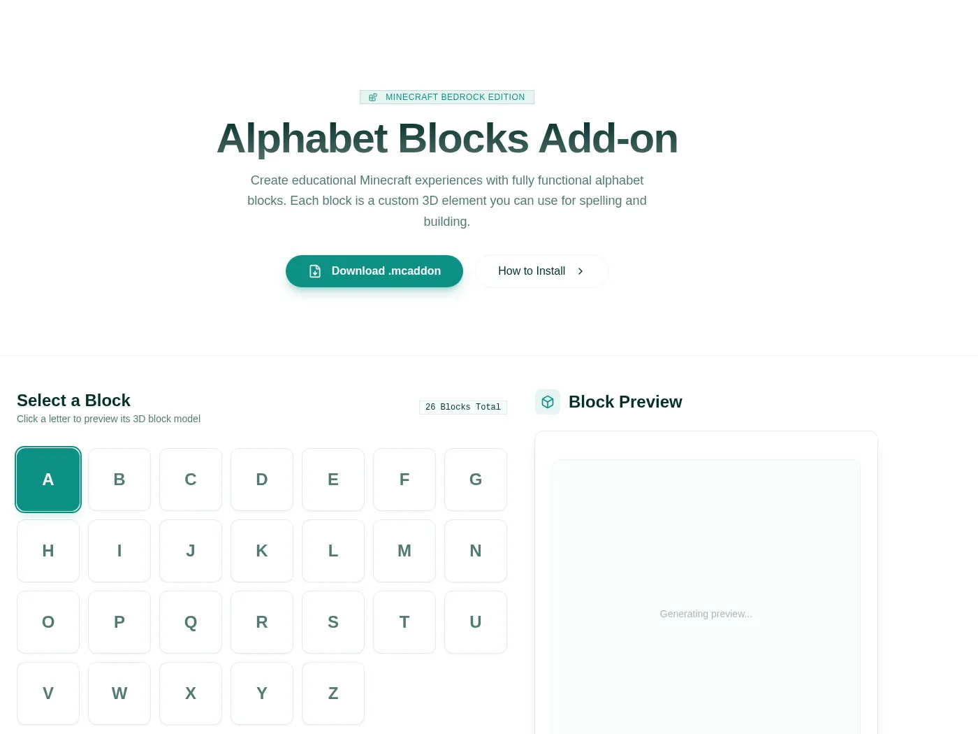 Alphabet Blocks Add-on
