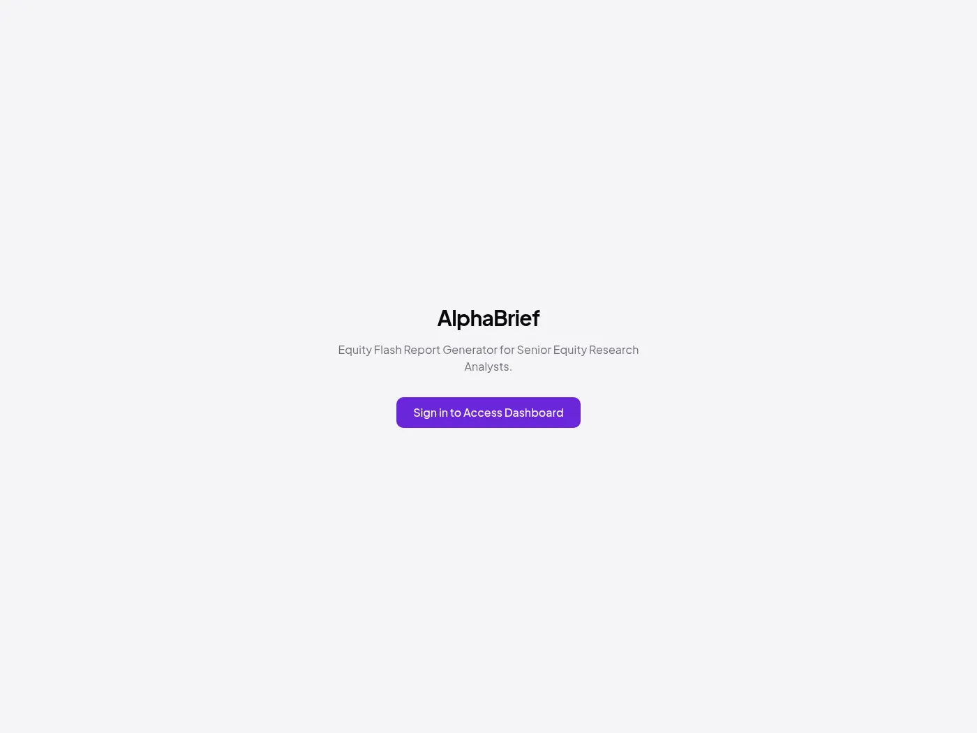 AlphaBrief Equity Dashboard