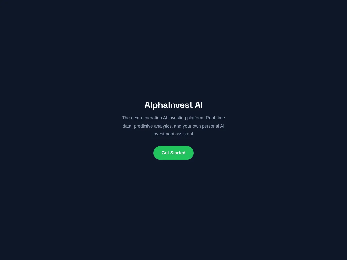 AlphaInvest AI Platform
