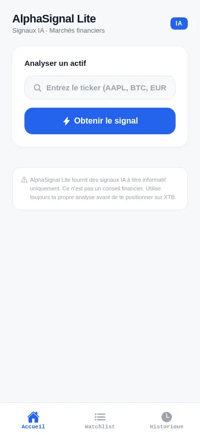 AlphaSignal AI Trading Dashboard