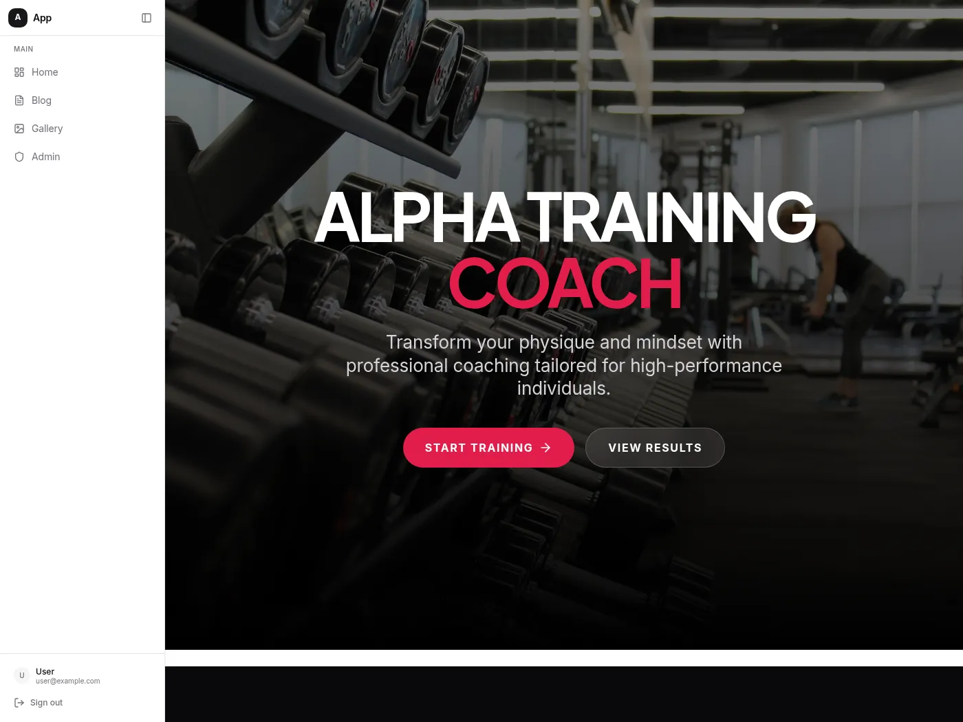 Alpha Training Coach Web