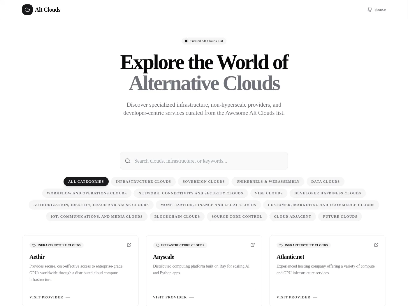 Alt Clouds Explorer