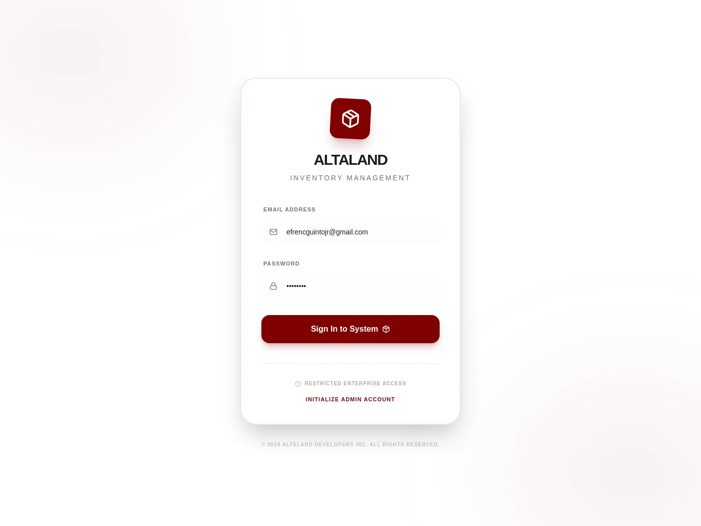 Altaland Inventory Hub