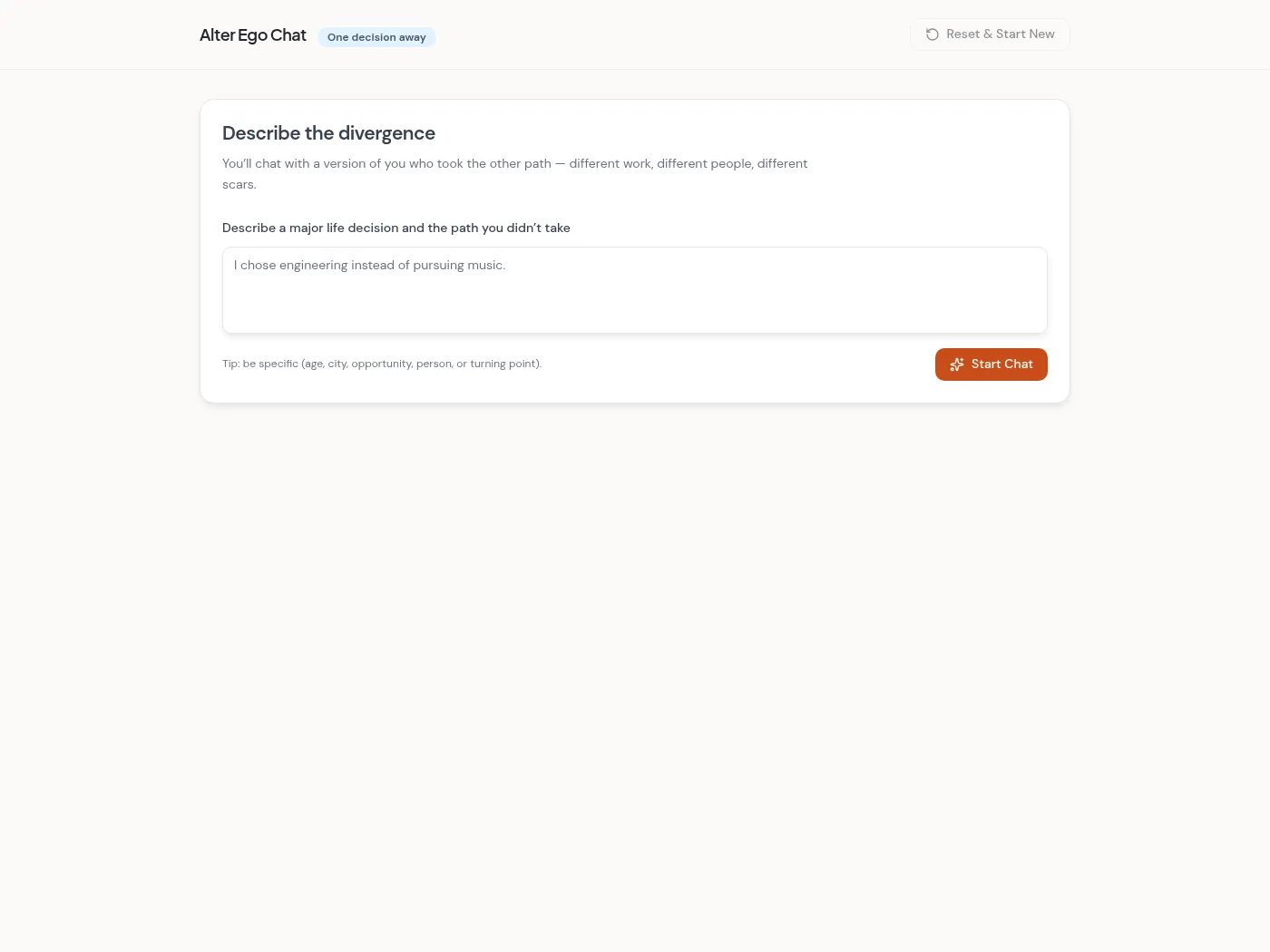 Alter Ego Chat App