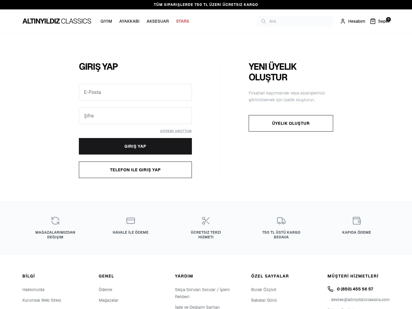Altınyıldız Login Clone