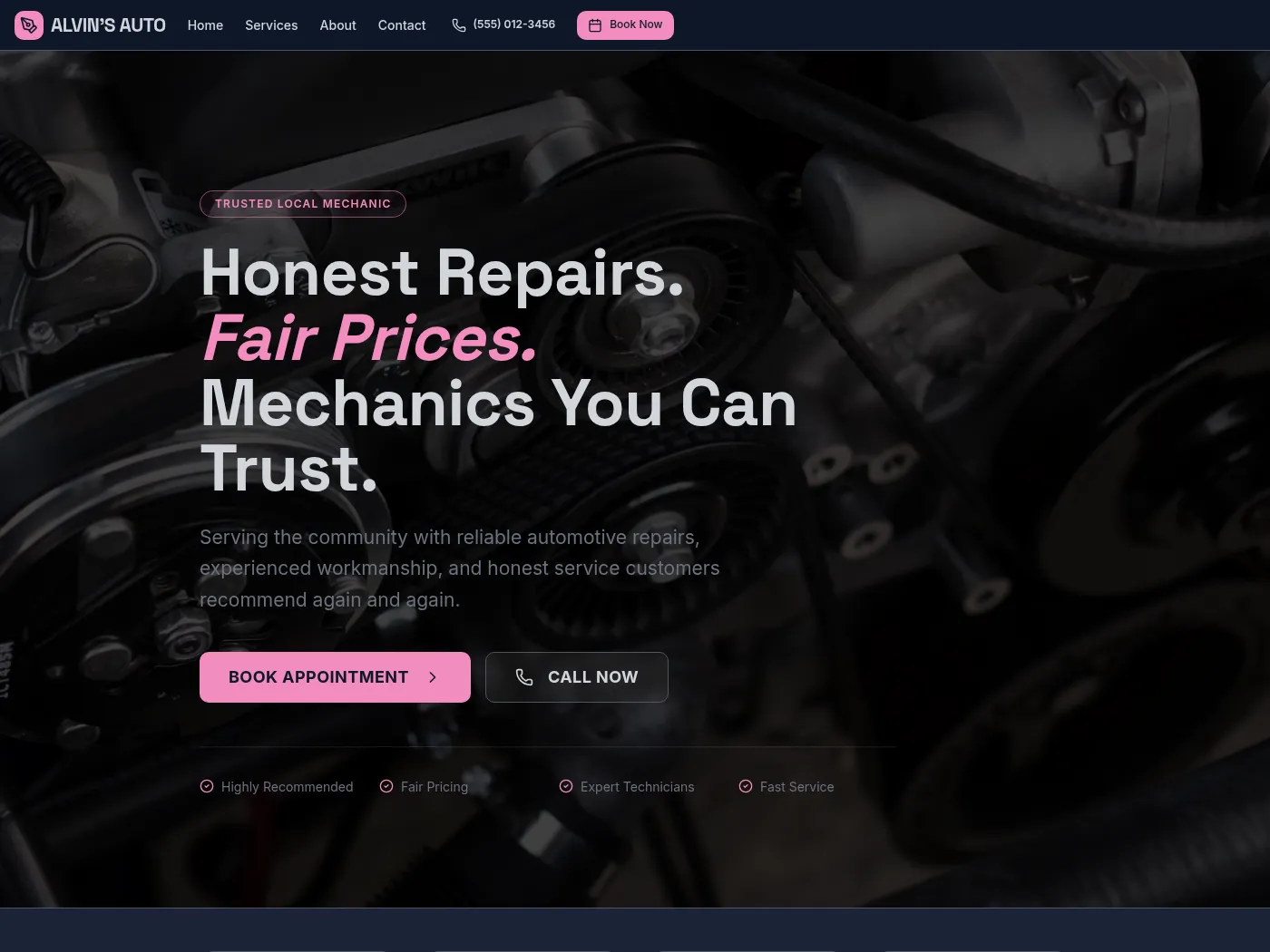 Alvin’s Auto Repair Site