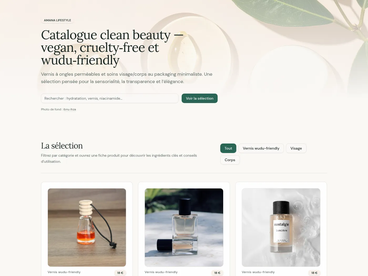 AMANA Clean Beauty Catalog