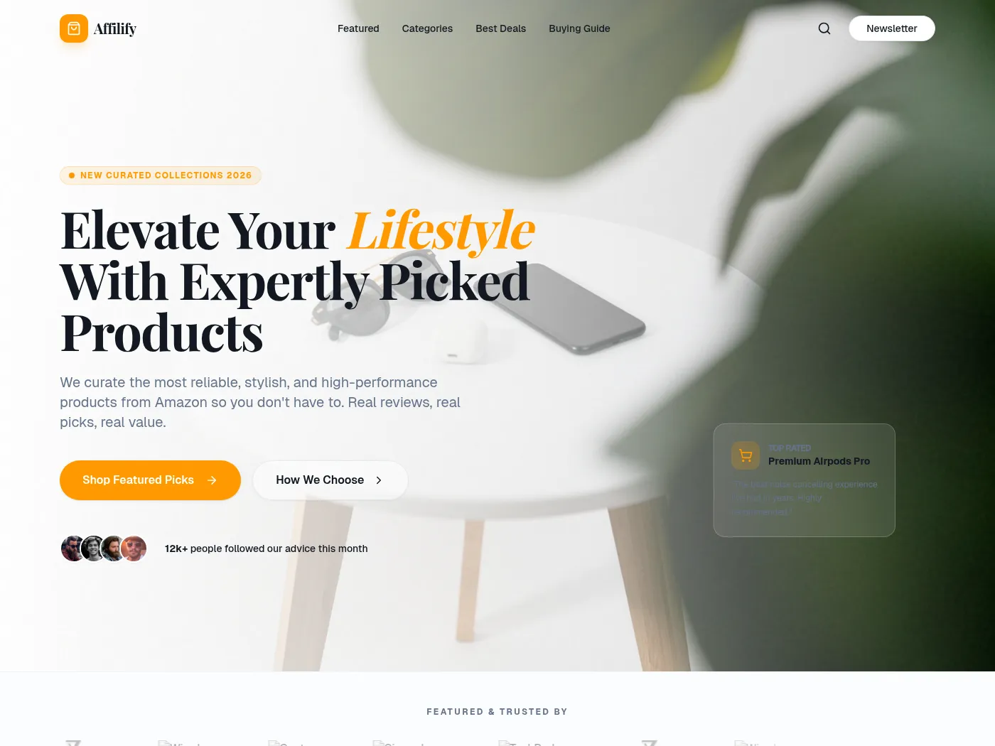 Affilify Landing Page