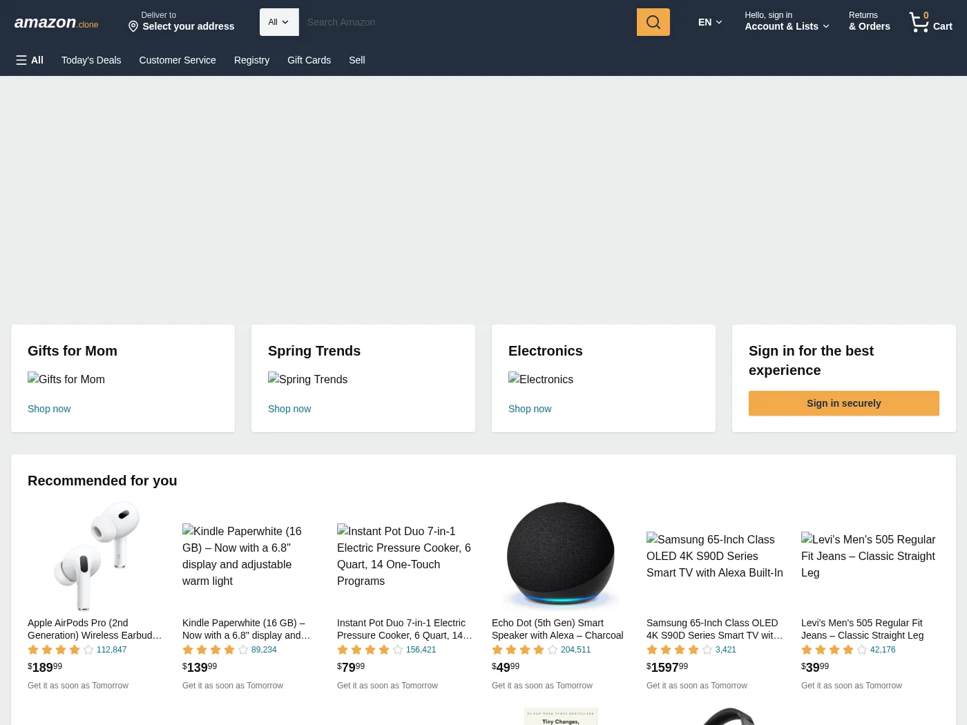 Amazon Shop Clone