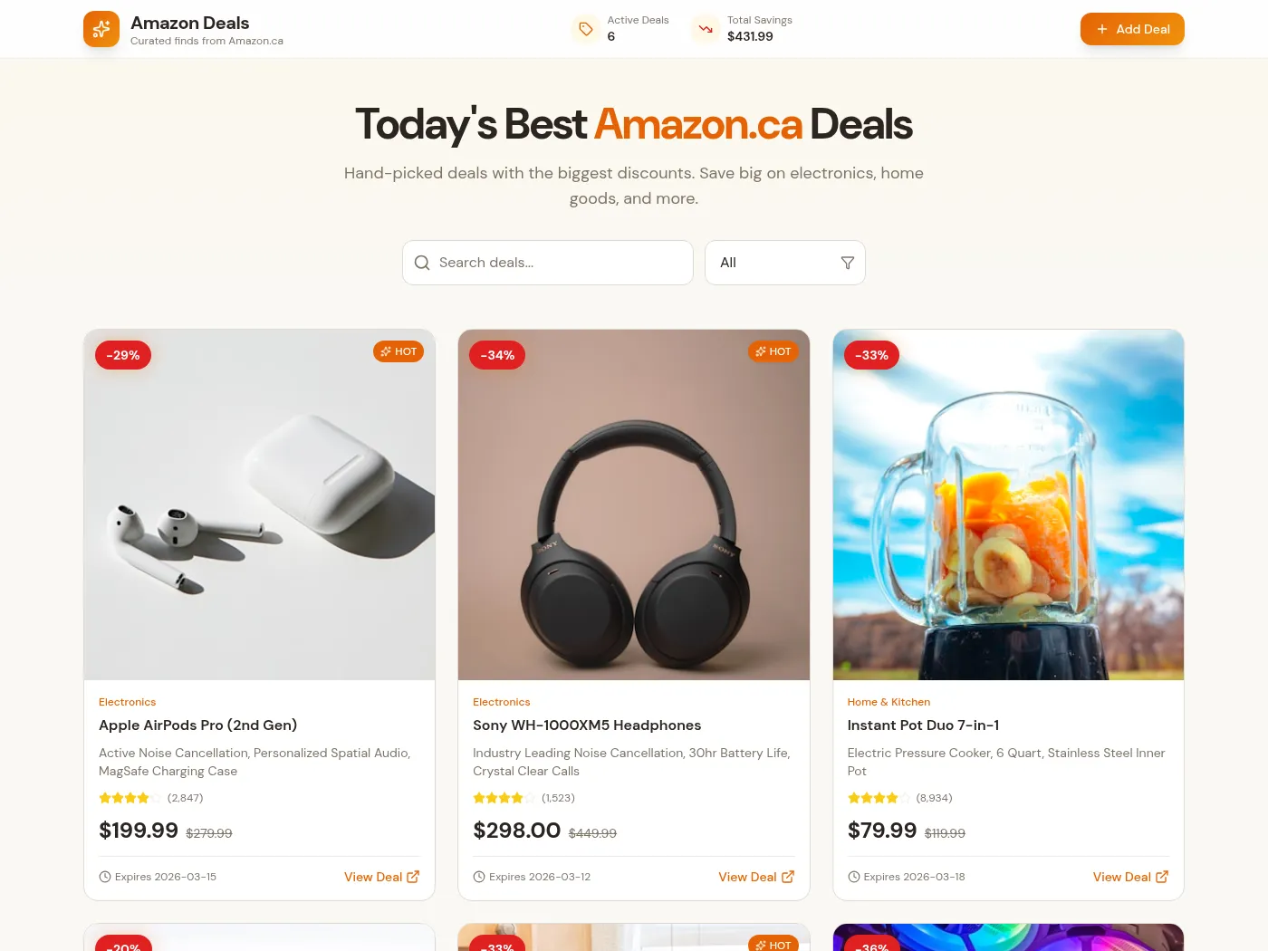 Amazon Deals Finder