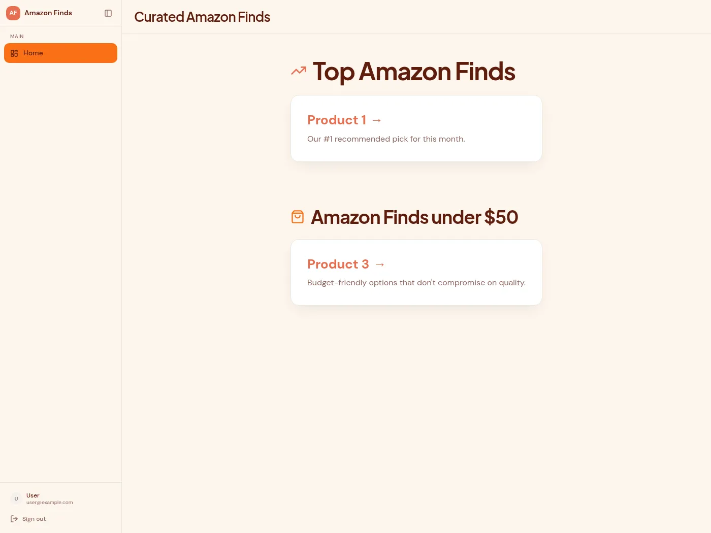 Amazon Finds Showcase