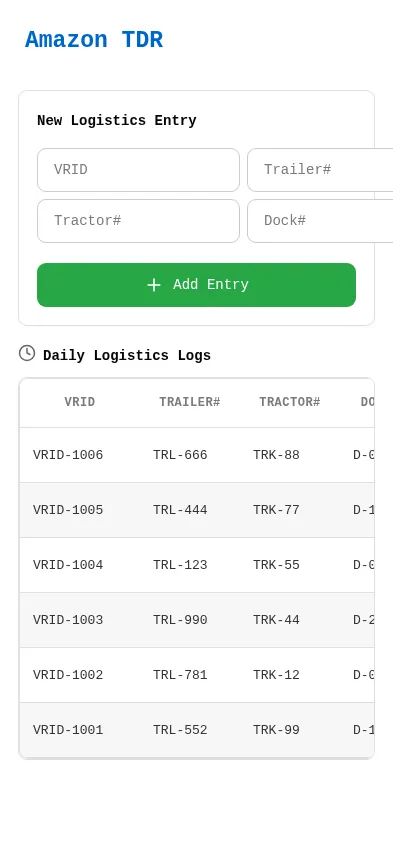 Amazon TDR Logistics App