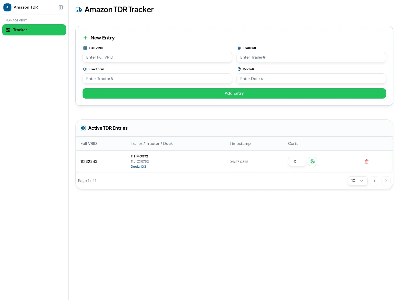 Amazon TDR Web Tracker