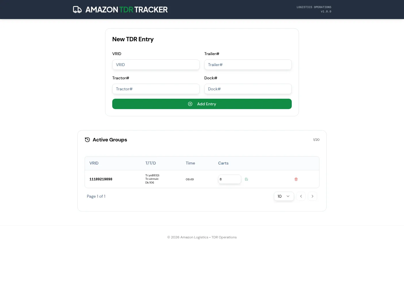 Amazon TDR Tracker